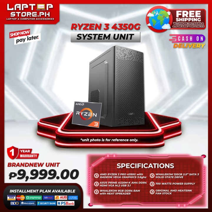 BRANDNEW System Unit CPU YGT MARS 8 Casing-AMD Ryzen 3 PRO 4350G 3.6ghz ...