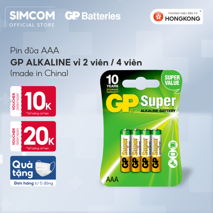 Pin đũa GP Alkaline AAA 1.5V (2 viên/4viên),Pin AAA GP,Pin chuột máy ...