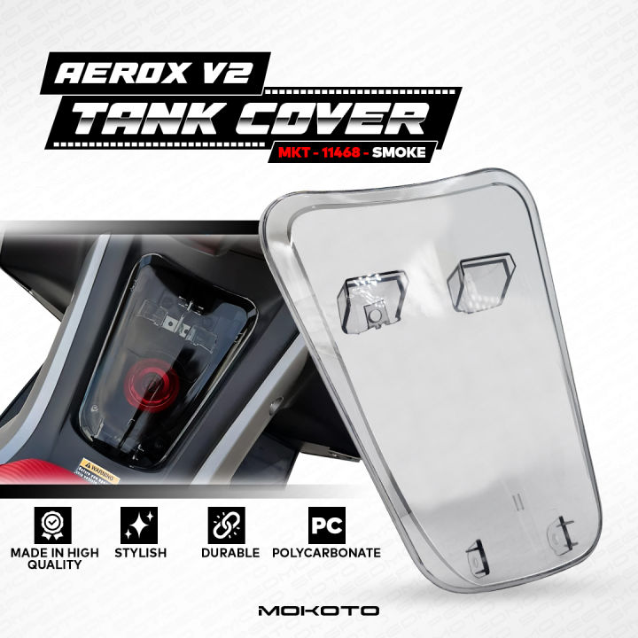 MOKOTO AEROX V2 155 FUEL TANK COVER CLEAR 11467 / SMOKE 11468 GAS TANK ...
