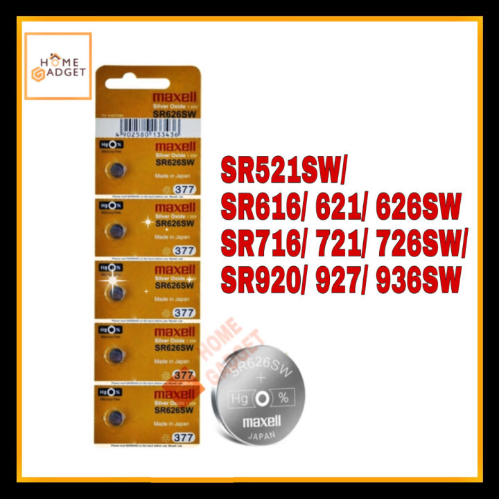 (Original) 5 Pcs Maxell SR521SW/ SR616SW/ SR621SW/ SR626SW/ SR716SW ...