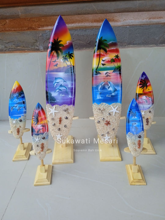 Hiasan Pajangan Surfing Meja Variasi Pasir Pantai Kerajinan Khas Bali ...