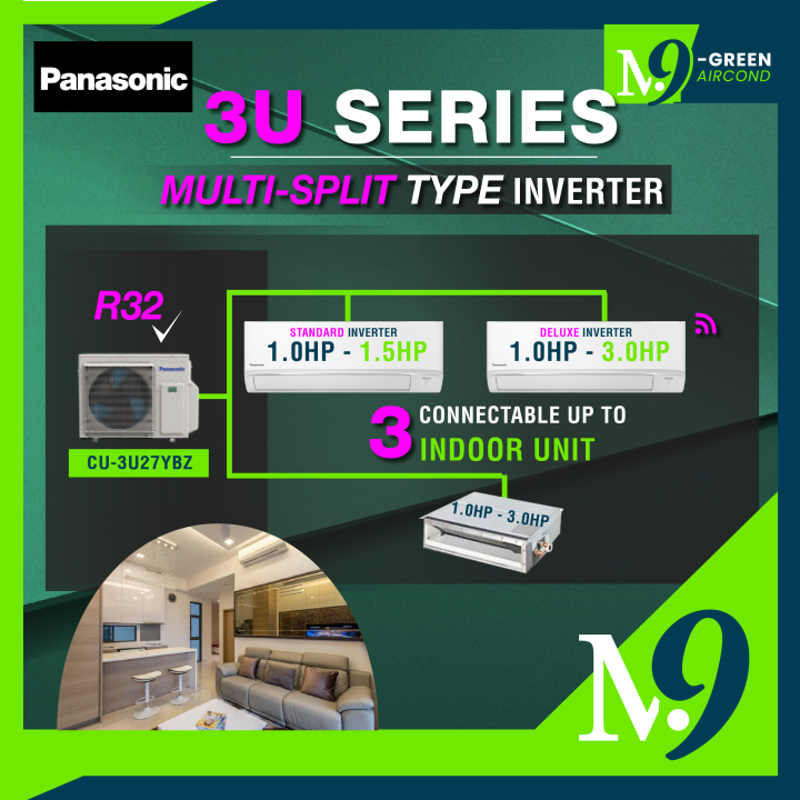 [MIGA] PANASONIC MULTI-SPLIT AIR COND R32 INVERTER [ OUTDOOR 3.0HP ...
