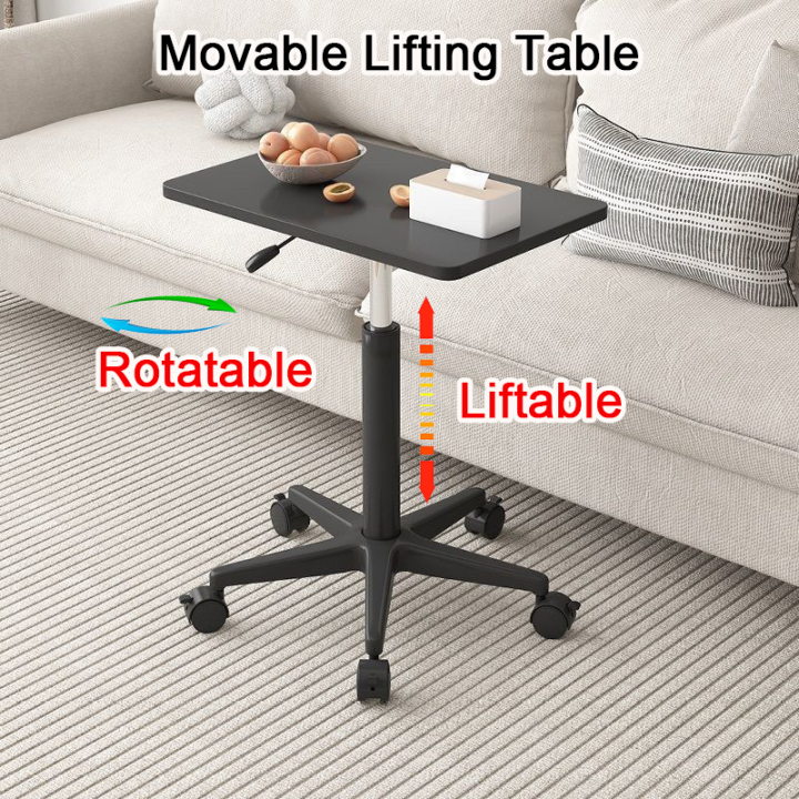 Movable Lifting Small Table with Pulley Small Sofa Bedside Table ...