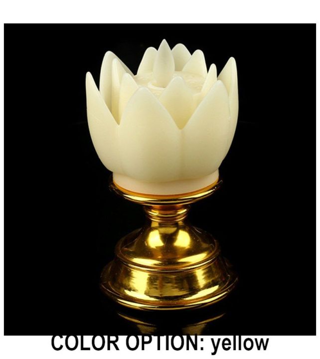 Yys Colorful Electric Buddha Lotus Light Battery Operated Flameless ...