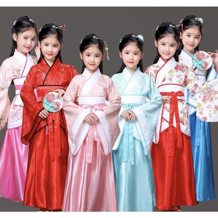 HomeSik Traditional Chinese Girls Kids Traditional Hanfu Chinese ...