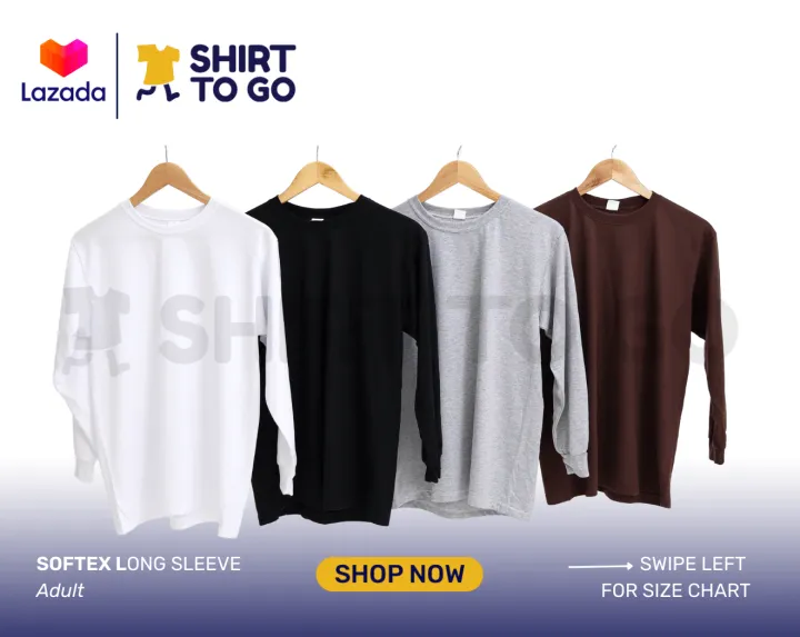 SOFTEX Cotton LONG SLEEVE for Men and Womens Black,Gray,White,Choco ...