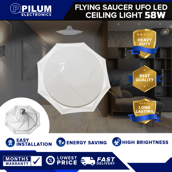 Diamond Flying Saucer - LED Light 58W - UFO LED Light led bulb Flat Low ...