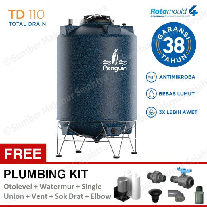 Penguin Tangki / Toren / Tandon Air Total Drain 1050 Liter Sand Stone ...