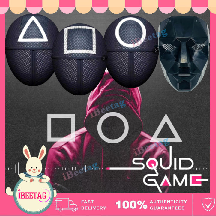 Squid Game Guards Square Circle Triangle Mask Front Masked Man Mask ...