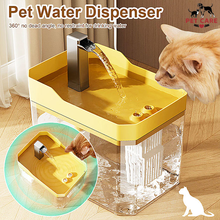 1.5L Cat Water Fountain Wireless Induction Pet Water Dispenser With ...