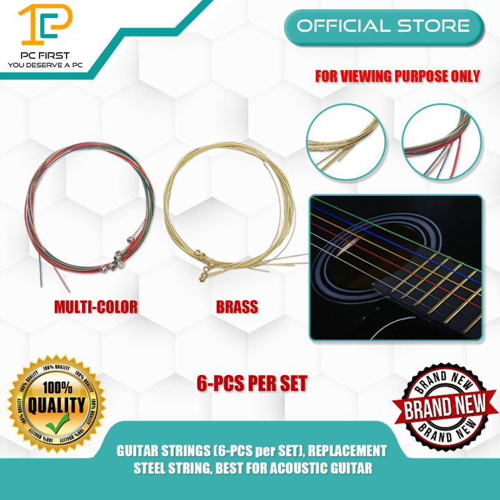 PC FIRST GUITAR STRINGS (6-PCS per SET), REPLACEMENT STEEL STRING, BEST ...