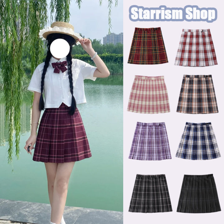 #Starrism# กระโปรงพลี ลายสก๊อตน่ารัก ผอมเพรียว กระโปรงลายสก๊อต กระโปรงพลีทแบบสั้น Jk กระโปรงสั้น ...