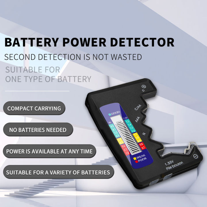 Digital Battery Capacity Gauge Tester Universal AAA AA Button Cell Load ...