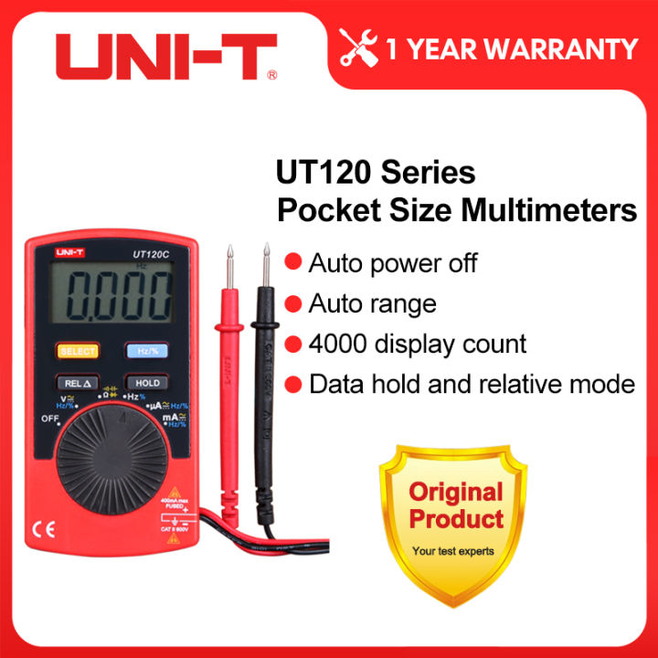 UNIT Digital Pocket Multimeter UT120A UT120B UT120C 4000 Counts Auto ...