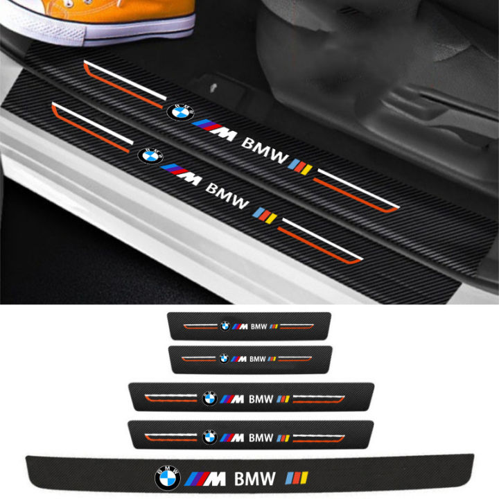 Car Styling Carbon Fiber Door Sill Sticker Decals for BMW M E91 E46 E92 ...