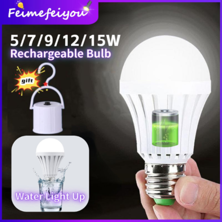Led Light Bulb E27 Rechargeable Emergency Bulb Waterproof built-in ...