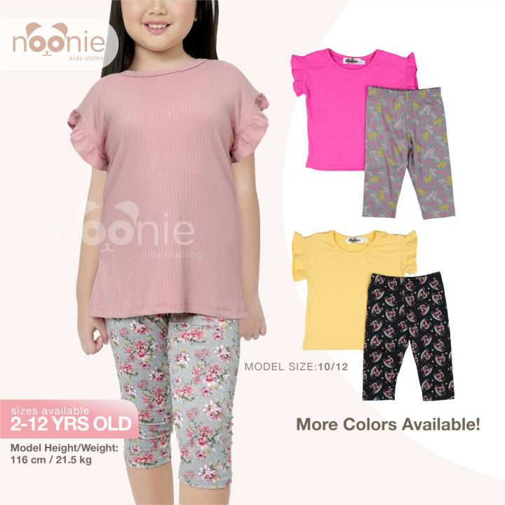 Noonie Kids - Girls Terno - Shirt w/ frill and Tokong - 2-16 Yrs Old ...
