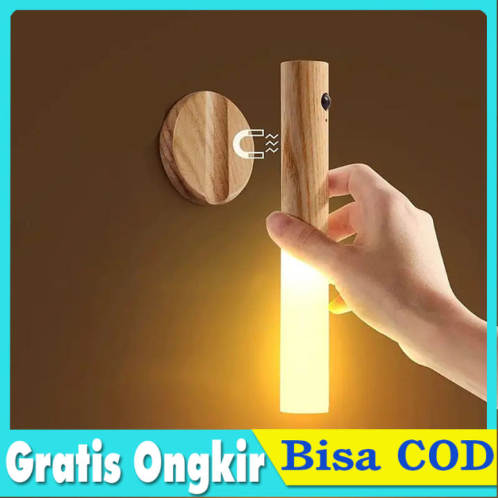 Lampu Sensor Gerak Magnetic Motion Sensor USB Rechargeable Lampu Stick ...