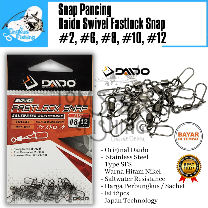 Snap Pancing Daido Rolling Swivel Fastlock Snap (No.2 - No.12 ...