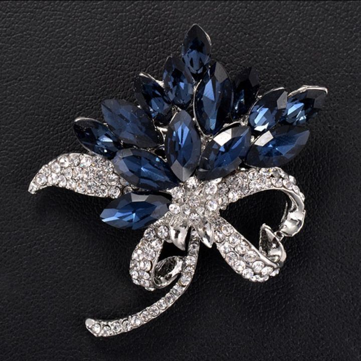 MERUO เครื่องประดับเจ้าสาวสำหรับงานแต่งงานคริสตัลดอกไม้เข็มกลัดการ์ตูนเข็มกลัดพลอยเทียม ...