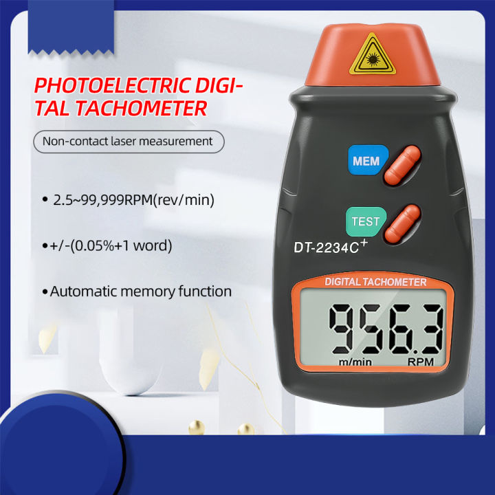 Digital Tachometer Non-Contact RPM Laser Photo Digital Tachometer ...