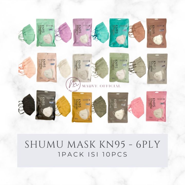 Masker KN95 Mouson & Shumu Warna 1 Pack isi 10 PCS Free Konektor ...