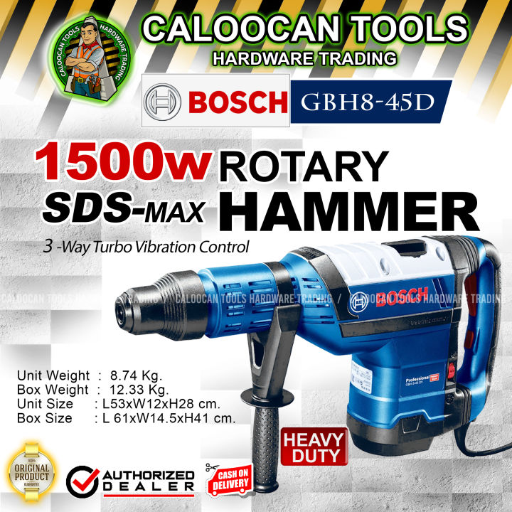 BOSCH 1500W Hammer Drill SDS Max Rotary Hammer with Hard Carrying Case (GBH8-45D) CALOOCAN TOOLS ...