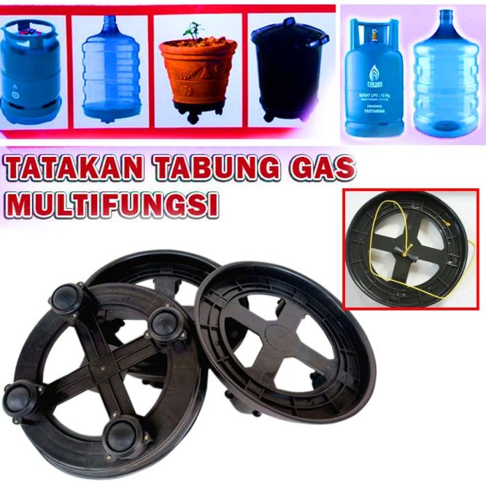 Dudukan Tempat Tabung Gas Pot Galon Serbaguna Pakai Empat Kaki Roda ...