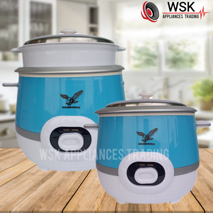Golden Eagle Blue Rice Cooker (1.5 Liters) with Steamer | Lazada PH
