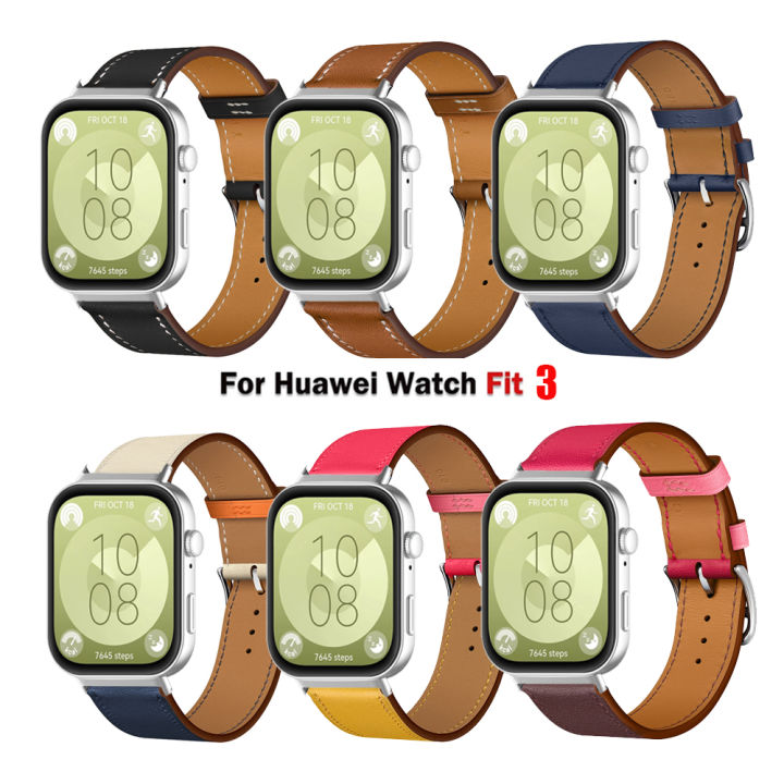 Dây đeo cổ tay bằng da phù hợp Huawei Watch Fit 3 fit3 Dây đeo đồng hồ ...