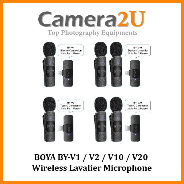BOYA BY V1 / V2 / V10 / V20 Wireless Lavalier Microphone With Noise Cancellation Lapel Mic BY-V1 ...