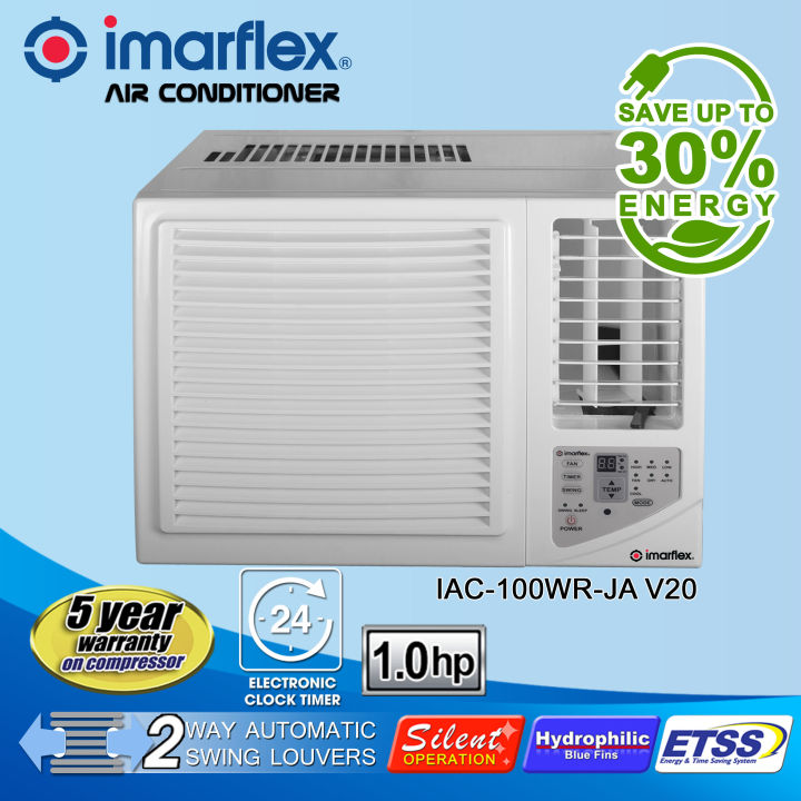 Imarflex Window Type Air Conditioner (White) 1.0 HP V20 w/ Electronic IAC-100WR-JA | Lazada PH
