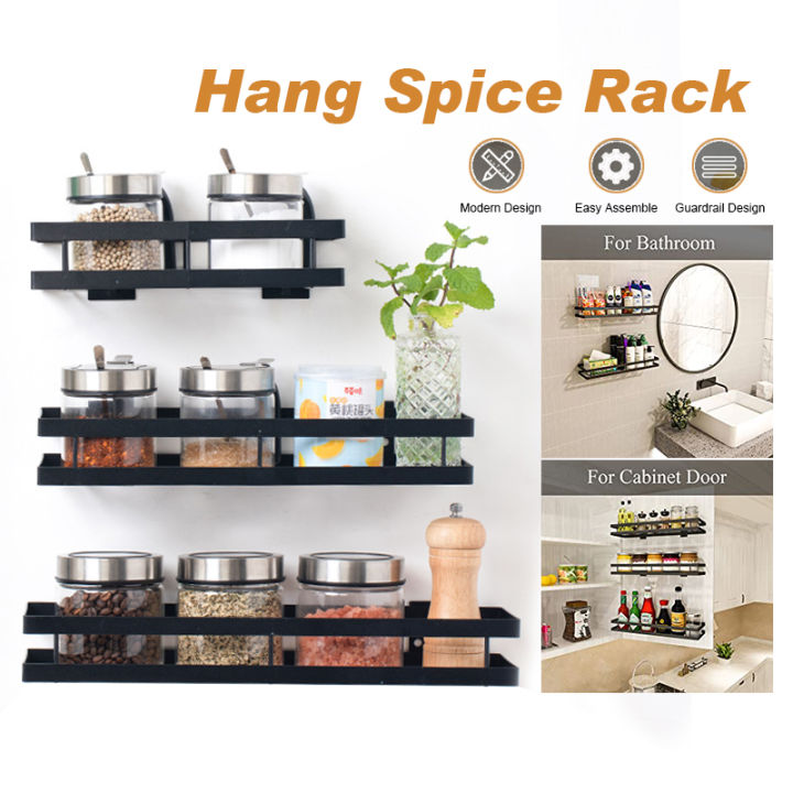 Condiments Organizer Utensils Spice Rack Wall Mounted Kitchen Hanging ...
