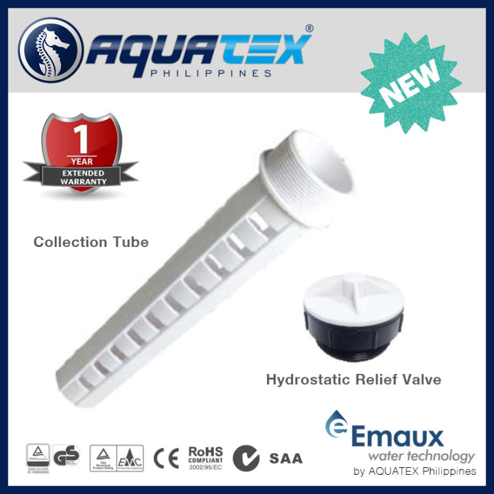 EMAUX Pool Hydrostatic Relief Valve and Collector tube for EMAUX Pool ...