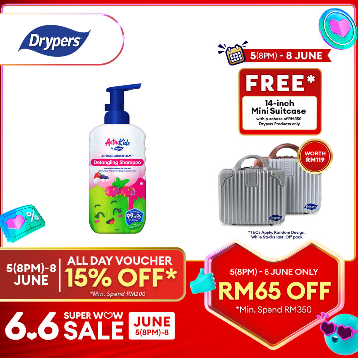 ActivKidz by Drypers Shampoo AntiBac Moistfoam-Fruity Fresh / Super ...