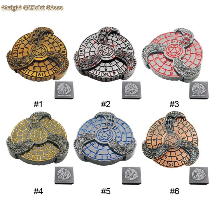 7-in-1 DND Metal Fingertip Gyro Dice Spinner Dice Fidget Spinner Toy ...