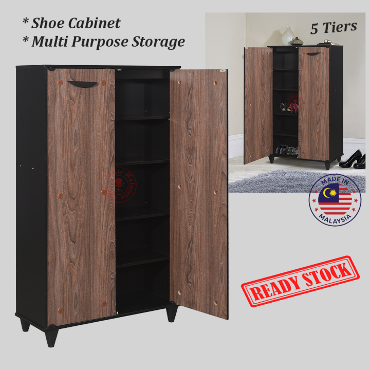 2 Door Shoe Cabinet / Office Multi Storage Cabinet / 5 Tier Cabinet ...