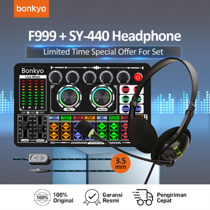 Bonkyo Set F999+BM800 Live Sound Card Live Mixer Karaoke Peripheral ...