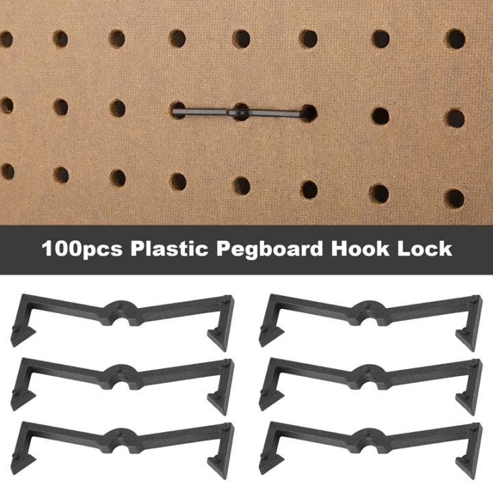 100 Pieces of Plastic Pegboard Hook Lock Pegboard Display Hook Storage Rack | Lazada.co.th
