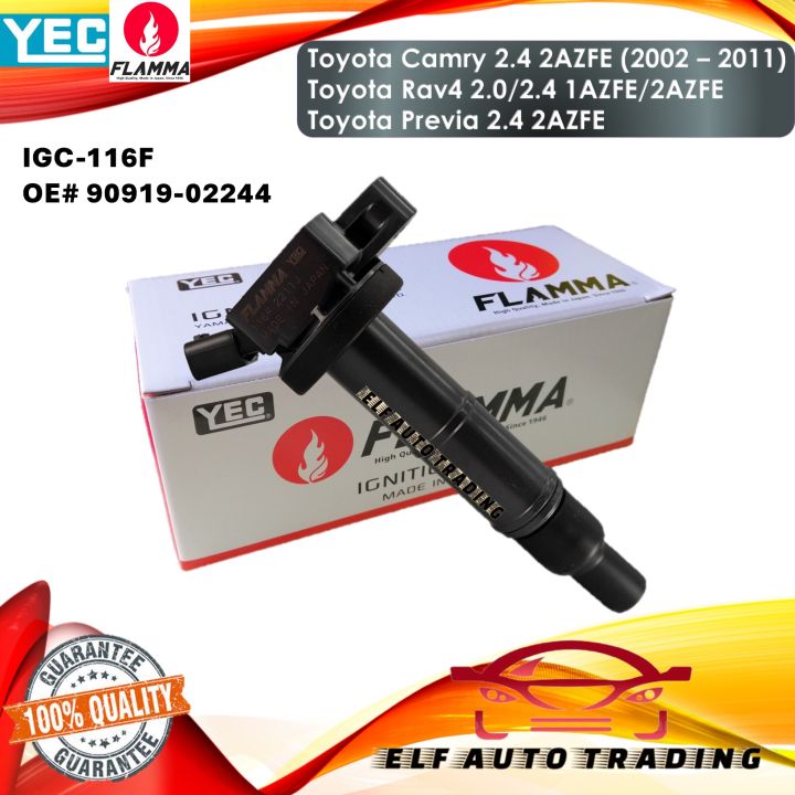 YEC FLAMMA Ignition Coil IGC-116F Toyota Camry 2.4, Toyota Rav4 2.0/2.4 ...