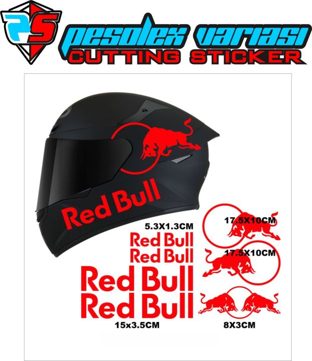Sticker helm redbull set murah kyt tt course nfr stiker red bull ...