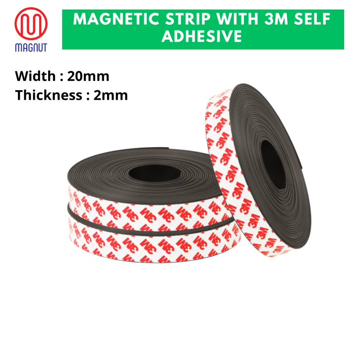 1meter * 20mm / thickness: 2mm self Adhesive Flexible Magnetic Bar ...