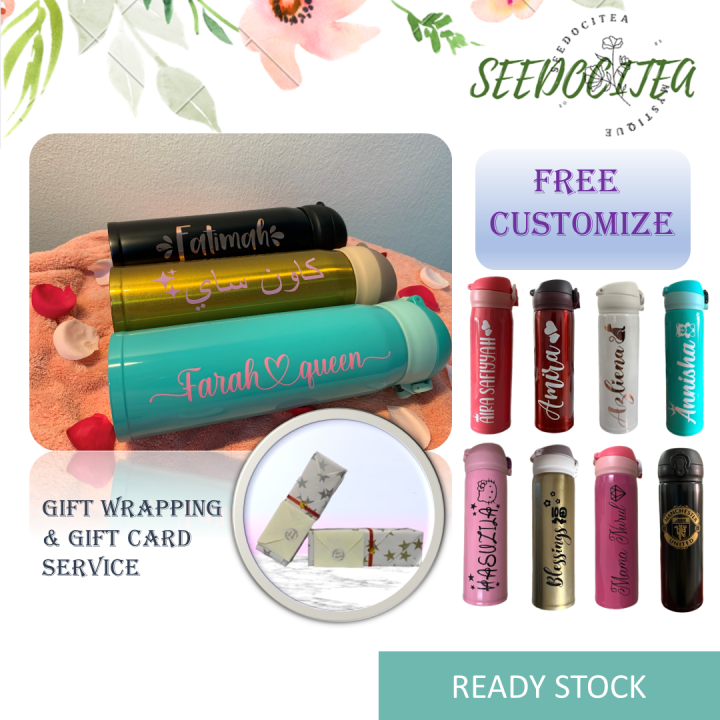 Ready Stock Free Vacuum Flask Customized Name Font Symbol Vacuum Flask ...