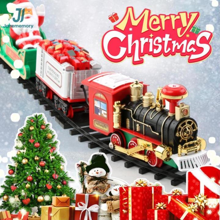 JM Animated Christmas Tree Train Hanging Electric Train Set Steam and ...