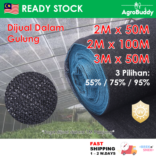 2/3M x 50/100M Black Sun 55% 75% 95% Shade Orchid Net Garden UV ...