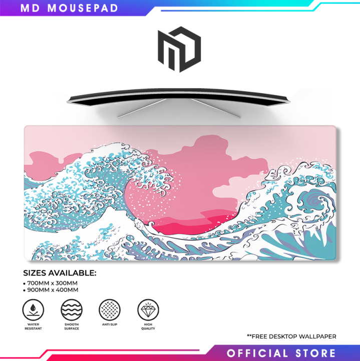 MD Mousepad | Pinku Great Wave | Extended Mousepad | Large Gaming ...