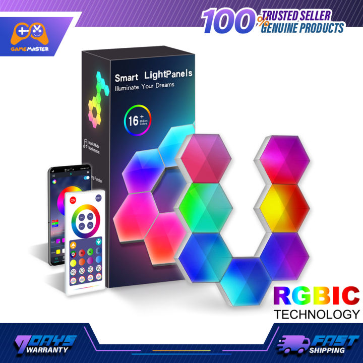RGB DIY Smart LED Honeycomb Hexagon Wall Lights App Controlled with ...