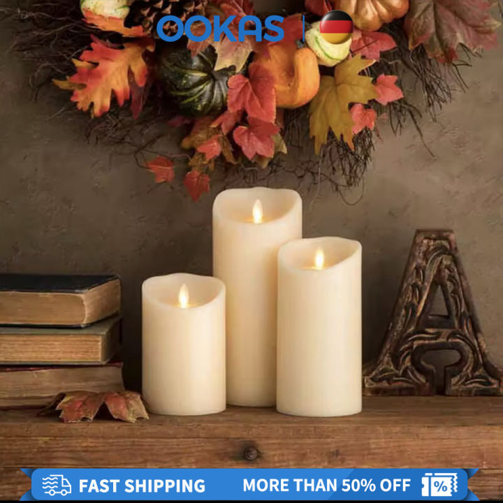 OOKAS Altar Led Lamp Light Electronic swing Candle 3A Battery Powered ...