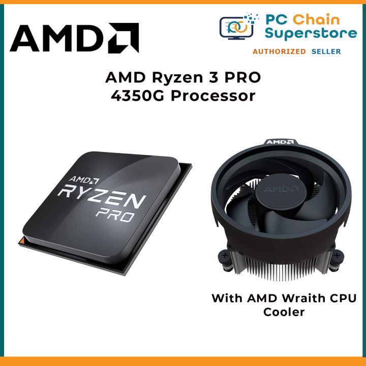AMD Ryzen 3 PRO 4350G w/ Radeon Graphics AM4 4 Cores 3.8Ghz Base Processor Tray Type w/ Wraith ...