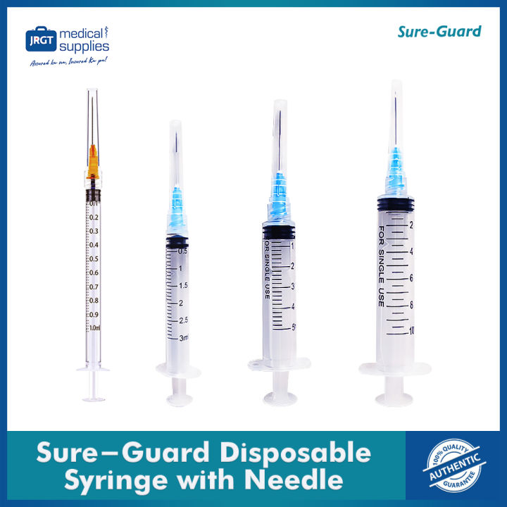 Sure-Guard Disposable Syringe with Needle (Per Piece) | Safe and ...